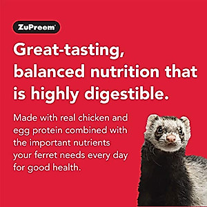 ZuPreem Premium Daily Ferret Food, 8 lb - Made in USA, Complete Nutrition Diet, Highly Digestible, No Corn