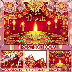 Diwali Backdrop, Happy Diwali Banner Festival of Lights Diwali Decorations Backdrop Diwali Banner of India Light Festival Diwali Celebration Party Supplies Diwali Decorations for Home