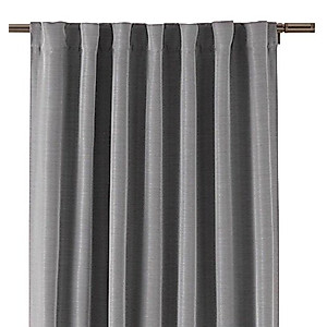 Home Decorators Collection 84 in. L Gray Polyester Back Tab Curtain