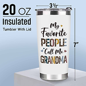 LIZAVY Mothers Day Gifts for Grandma from Grandkids - Great Grandma Gifts - Birthday Gifts for Grandma, Grandma Birthday Gifts - Best Grandma Tumbler 20Oz