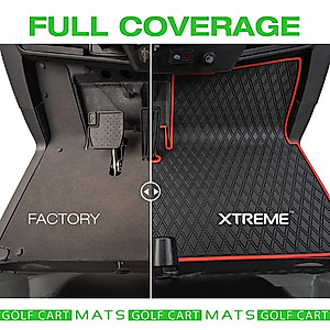 Xtreme Mats Golf Cart Floor Mat Compatible with Yamaha Drive2, Full Coverage Golf Cart Floor Liner Mat - Fits Yamaha Drive2 Models Only (2017-2023) & UMAX Rally 4x4 - All Black