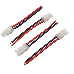 Vgoohobby 4Pairs Adapter Compatible with Tamiya Style Plug Male Female Connector w/10cm 14AWG Silicon Wire Cable for RC Car Lipo Battery Charger FPV Truck Boat
