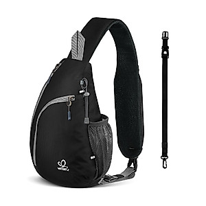 WATERFLY Crossbody Sling Bag Small Water Resistant Backpack Lightweight Shoulder Chest Daypack for Men Women Hiking Travel