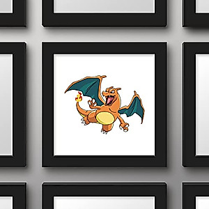 Trends International Gallery Pops Pokemon - Charizard Wall Art, Black Framed Version, 12'' x 12''