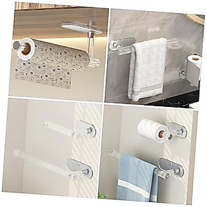 VOSAREA 2pcs Nail Towel Rack Bath Towel Hanger Kitchen Towel Hangers Shower Towel Bar Wall Mounted Tissue Holder Kitchen Towel Bar Bathroom Towel Holder Towel Ring Transparent Acrylic