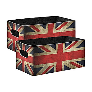 Shelf Basket Storage Toy Baskets Lovely British Flag Union Jack Foldable Storage Box for Cosmetic Organizing Decorative Baskets for Shelves,Office,Table,Home