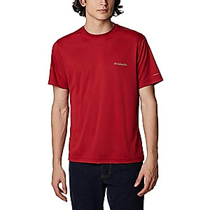 Columbia Men's Meeker Peak Short Sleeve Crew, Red Velvet, XX-Large