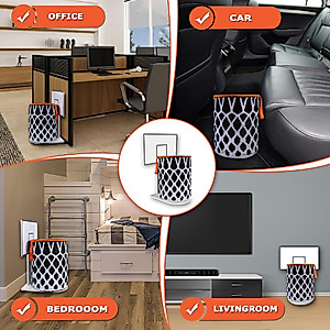 VSSOLO Trash Can Basketball Hoop Suit,Collapsible Basketball Trash Can, Simulate a Real Basketball Net Trash Can, Hoop Wastebasket Trash Can for Room, Kitchen, Bedroom,Office,Outdoor Party,Gym