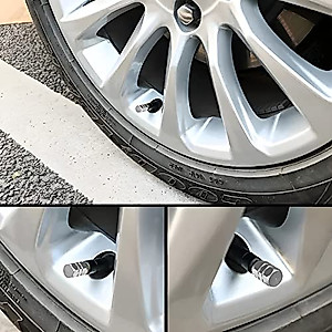 Car Tire Valve Stem Cap, 12 Pcs Wheel Valve Covers, Leak-Proof Air Caps Cover, Airtight Aluminum Alloy Hexagon Shape Tyre Accessory, Universal for Auto, Truck, SUV, Motorcycle, Bike (Silver)