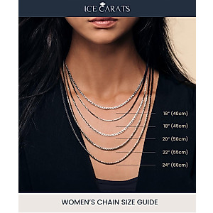 IceCarats 925 Sterling Silver 2mm Box Link Chain Necklace 24 inch