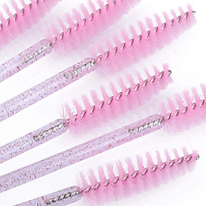 200 Mascara Wands Disposable Eyelash Brush Spoolies，Eye Lashes Eyebrow Extension Applicator Pink Black Tbestmax