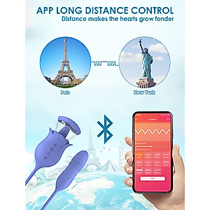 Rose Sex Toy Vibrator Dildo for Women - OHTop APP Remote Rose Adult Toys with 8 Thrusting 10 Tongue Vibrating Stimulator for Womens Couples - 5in1 Heated Sex Toys for Clit, G Spot and Nipples Pleasure