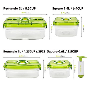 SNUGTOPIA Vacuum Seal Food Storage Containers - BPA Free, 100% Leak Proof, Freezer & Microwave Safe Lunch Box for Food Fresh 6Pcs