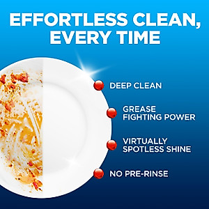 Finish Power Dishwasher Pods, No Pre-Rinse Dishwasher Detergent Soap For Deep Clean & Shine with Degreasing Power, 62 Count