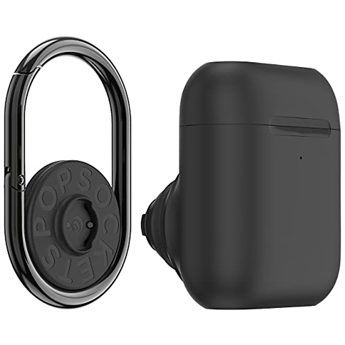 PopSockets PopGrip AirPods Holder + PopChain 2: Swappable Grip and AirPods Holder for Phones and Tablets - Black Gun Metal
