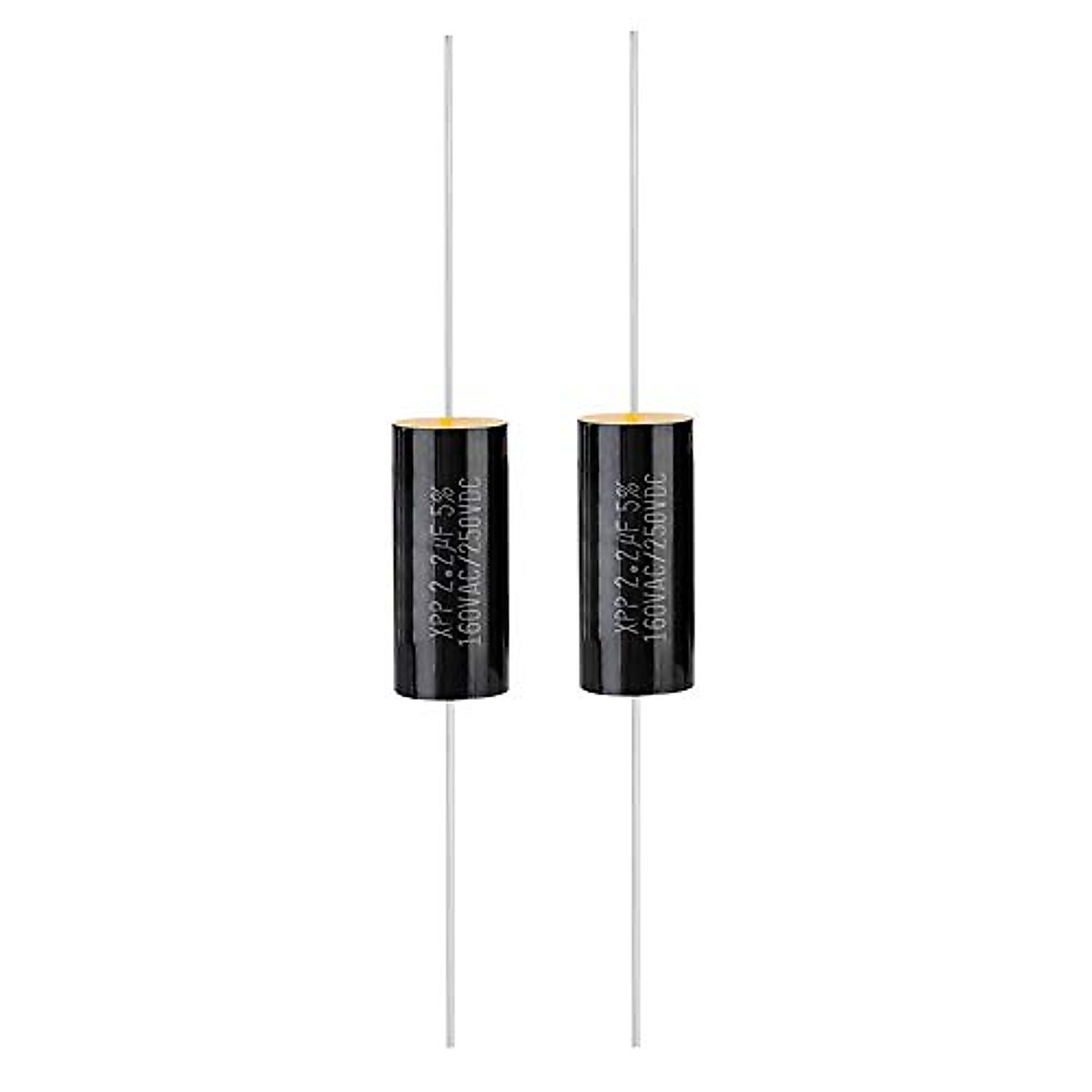 Zerone 2PCS Capacitor Frequency Divider Capacitance Audio Speaker Capacitor with Pure Copper Wire Pins(2.2uF)