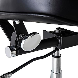 DHAEY Black Office Chair,PU Leather Desk Chair with Wheels,Adjustable Computer Executive Chair,Swivel Task Chair with Soft Backrest & Mute Pulley & Soft Sponge,Tilt Back to 120°,Easy to Assemble