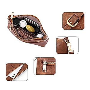 WESTBRONCO Small Crossbody Bag for Women Vegan Leather Wallet Purses Satchel Shoulder Bags Wristlet Clutch Handbags Brown