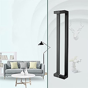 Klauer Barn Door Handle Gate Hardware Black Stainless Steel Double Curved Square Tube Glass Door Push-Pull Door Handle Wooden Door Barn Door Sliding 5 Lengths (Size : 425×400mm) (Size : 425x400mm)