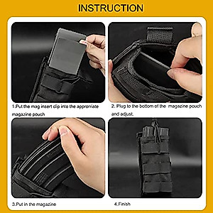 4pcs Magazine Pouch Insert Set Clip M4 AK 5.56 7.62 Mag Pouch Carrier Clip Tactical Hunting CS Shooting Military Accessory Equipment