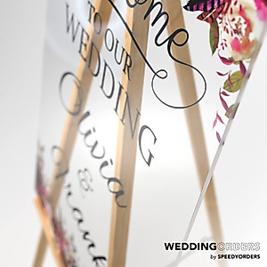 Roses Themed Wedding Sign - Wedding Welcome Sign - Wedding Reception Poster - Wedding Signs For Ceremony