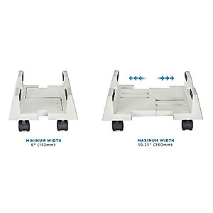 Mount-It! CPU Stand with Wheels, Adjustable Width Computer Cart, Universal Design Fits Desktop PC Tower ATX, Locking Wheels, 6-10.2" Wide 60 Lbs Capacity