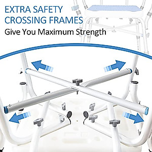 Bath Chair with Arms, Medical Shower Seat, Bariatric Bath Stool Safety Shower Bench with Reinforced Crossing bar for Elderly, Adults, Disabled