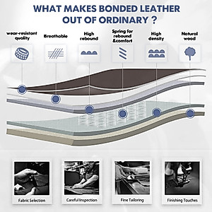 Executive Office Chair High Back-Ergonomic Desk Chair Bonded Leather Computer Chair with Flip-up Arms, Adjustable Tilt Tension, Padded Armrests, Swivel Rolling Home Office Desk Chair-Brown, 300lbs