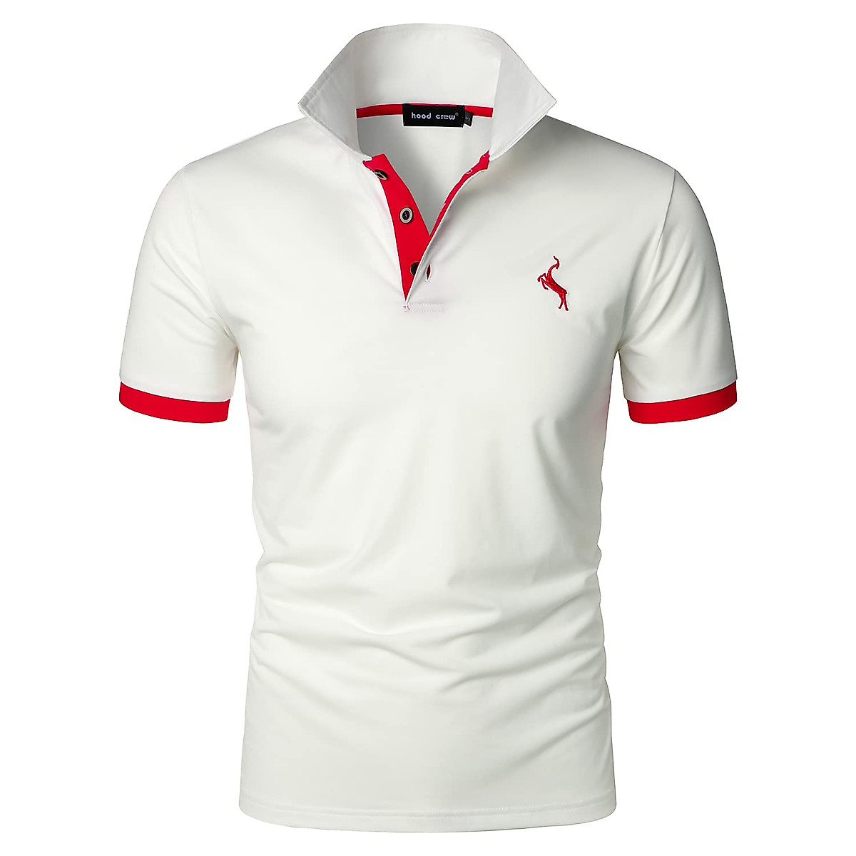 HOOD CREW Men’s Classic Polo Shirt Short Sleeve Shirts Lightweight Casual Tops Beige XL