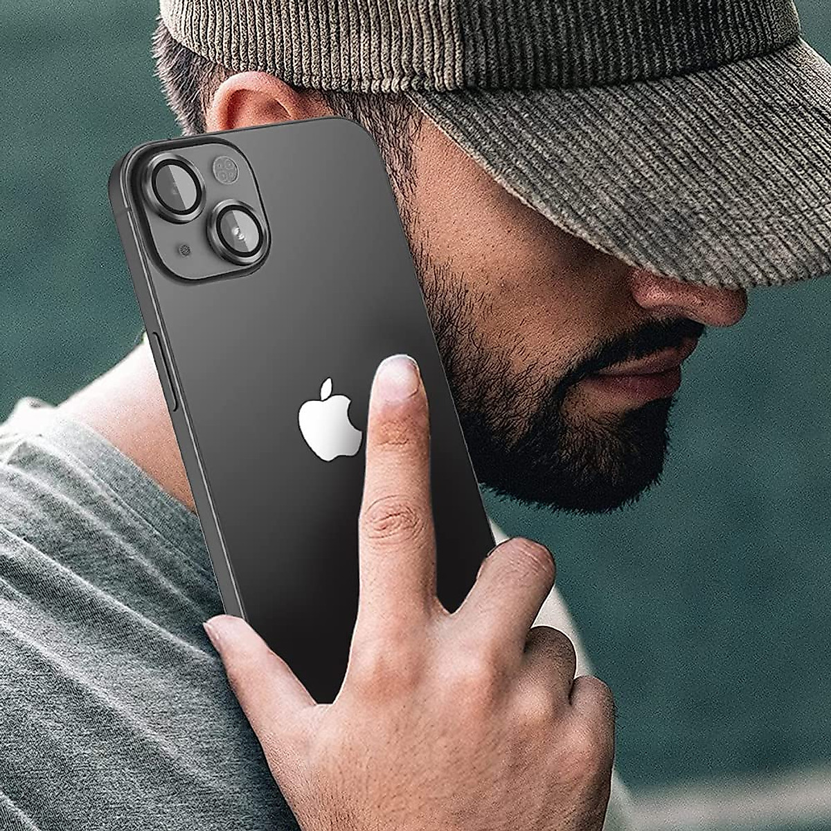 GGOOIG 2-Pack for iPhone 13/13 Mini Camera Lens Protector, 9H Tempered Glass + Aluminum Alloy Ring Cover