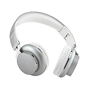 Coby Wireless On-Ear Headphones Bluetooth 5.0 Virtual Assistant Support Portable Folding with Microphone, Music and Call Controls, FM Radio, 6 Hour Battery Life, 33 Feet / 10 Meter Range (Silver)