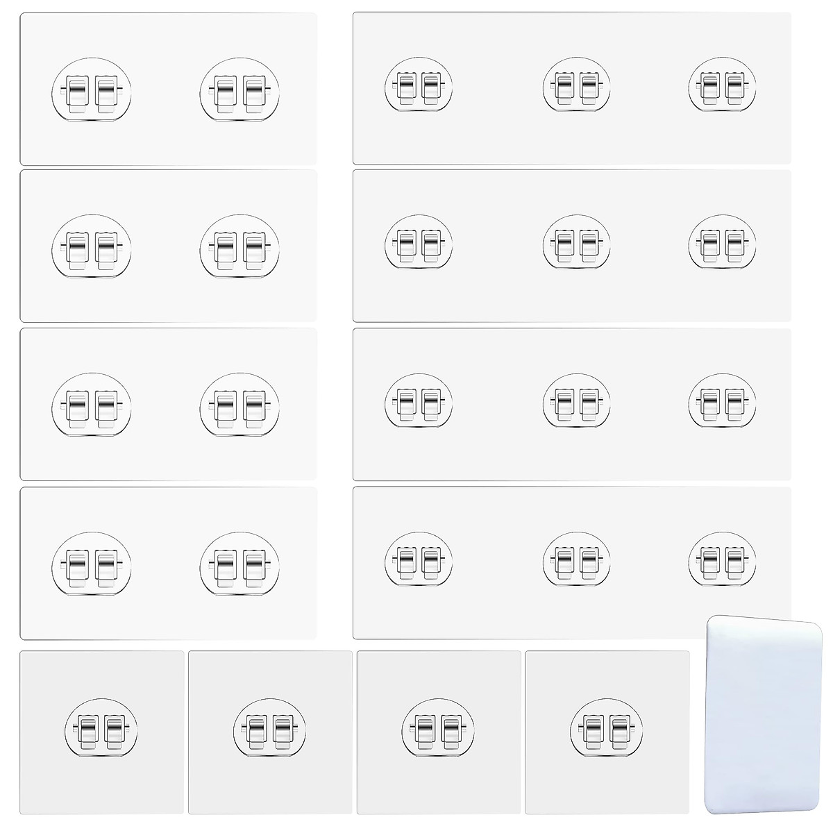 13 Pack Shower Caddy Adhesive Replacement, Shower Shelf Adhesive Replacement, Adhesive Shower Hooks, Strong Adhesive Wall Hooks Waterproof Adhesive Hooks for Shower Caddy, No Drilling