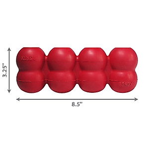 KONG Goodie Ribbon - Stuffable Natural Rubber Dog Toy - with Four Fillable Goodie Grippers for Enrichment Play - Bone-Shaped Chew Toy - for Large Dogs