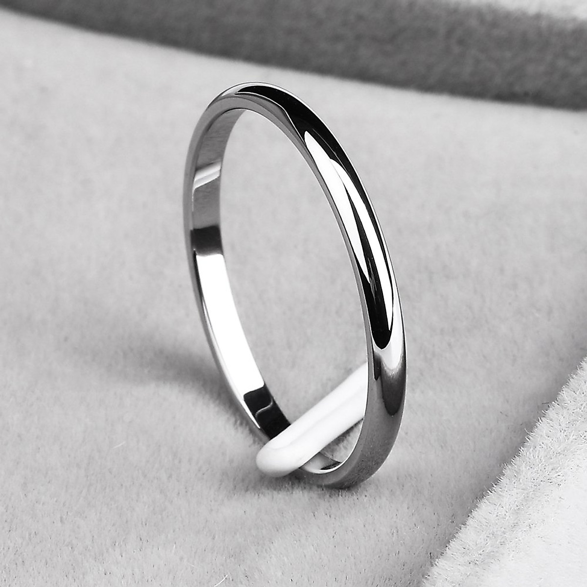 HUASAI 3Pcs Tungsten Stackable Rings Set for Women Dainty Engagement Jewelry Girl Gift (6)