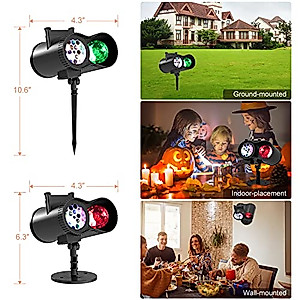 Holiday Projector Lights Outdoor Halloween Christmas LED Projector Lights 3D Ocean Wave & 20 Patterns Projection Light with Remote for Holiday Birthday Xmas Party Landscape Decorations
