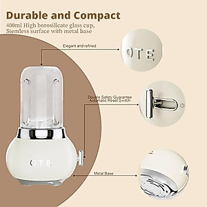 OTE Blenders for Kitchen, Blender for Shakes and Smoothie with 14 OZ High Boron Glass Container To-Go Cups 400ml, BPA Free, 20000r/m, Removable Blade Personal Portable Blender -Black