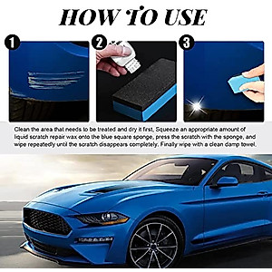 Automotive Scratch Repair Waxes, Car Paint Scratch Repair Agent, Care Grinding Polishing Restorer Liquid with Sponge Polish Paint Restorer, Easily Repair Paint Scratches Minor Scrapes Quickly Remover