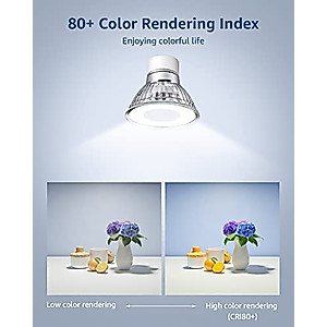 LE GU10 LED Light Bulbs Non-Dimmable, 5000K Daylight White GU10 Bulb Replacement for Recessed Track Lighting, 4W LED Bulbs with 100°Flood Beam for Kitchen, Range Hood, Living Room, Bedroom, 6 Pack