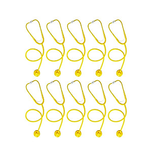 Disposable Stethoscope, Yellow, 10-pack, Single Patient Use, Plastic, 22" PVC Y-Tubing, Lightweight for Home, Education, Doctors, Nurses