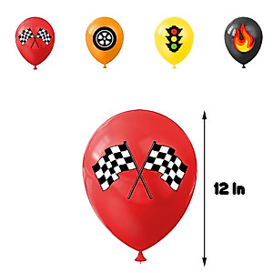 MQZQP Two Fast Birthday Decorations with Backdrop Banner Cake Topper Hanging Swirl Decorations & Balloons