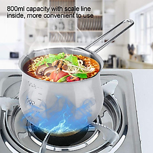 Tyenaza 0.8-Quart Milk Warmer Pot, Stainless Steel Mini Butter Coffee Warmer, Melting Pot Milk Saucepan with Dual Pour Spout