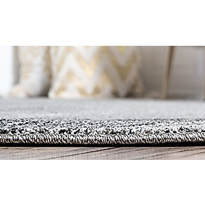 Unique Loom Del Mar Collection Area Rug-Transitional Inspired with Modern Contemporary Design, 6' 0 x 6' 0 Round, Light Gray/Beige