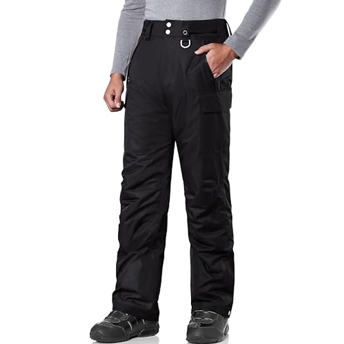 FREE SOLDIER Men's Waterproof Warm Snowboard Insulated Pants Winter Ski Snow Pants Small(30-32)/32L