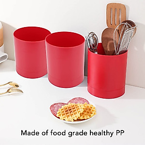 Kitchen Utensil Holder for Countertop, Utensil Caddy Cooking Utensil Holder Spatula Holder Chopstick Basket Tableware Storage Container for Home Kitchen(Red)