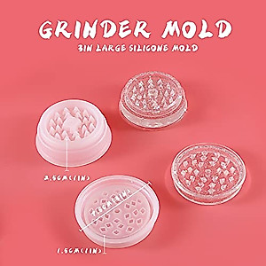 3 PCS Silicone Resin Molds Kit with Grinder Mold for Resin Premium Resin Tray Mold, Silicone Jar Mold with Lid for Grind and Storage, DIY Resin Epoxy Casting Craft