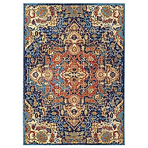 LUXE WEAVERS Howell Collection Oriental 8x10 Blue Area Rug