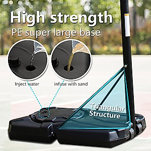 Basketball Hoop,7-10FT Adjustable Portable Basketball Backboard with Stand and Wheels Basketball Stand for Kids Teenagers Adults Outdoor/Indoor