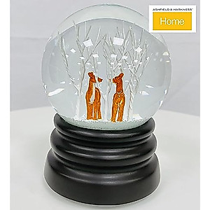 Ashfield & Harkness Deer and Tree Decorative Snow Globe with Wind Up Music Box