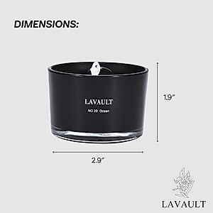 Lavault Scented Candles for Women - 3oz - Aromatherapy Candle with Long-Lasting Burn Time - Soothing Wax Candle - Warm and Cozy Atmosphere - Thoughtful Gift Ideas (Black)