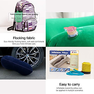 PINGJING Updated Large Inflatable Pillow Flocked Fabric Pregnancy Pillow Maternity Pillow Nursing Pillow Sleeping Pillow Body Pillow Travel Pillow Home Use & Outdoor Use 55'' US Stock (GRAY)